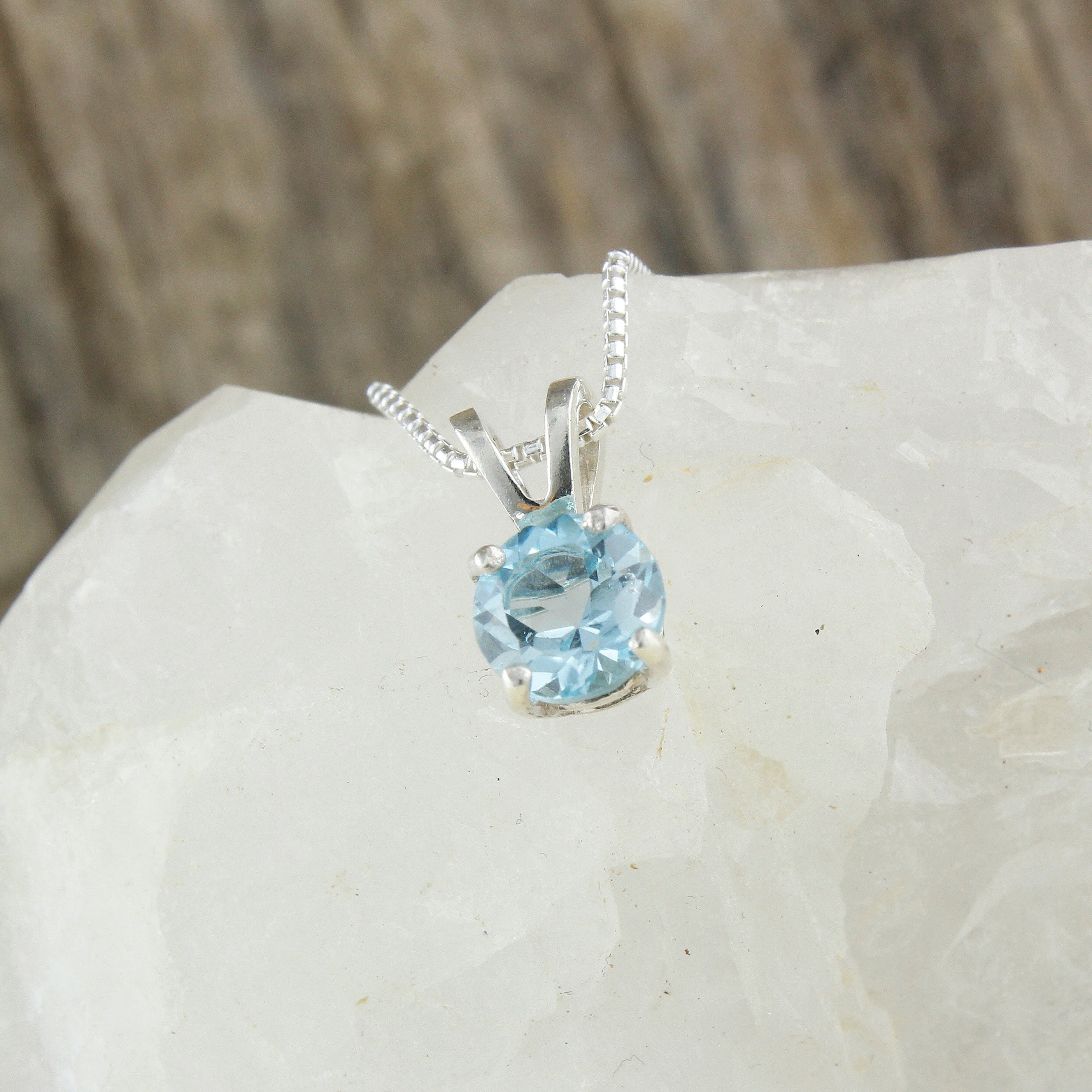 Natural Aquamarine Pendant Sterling Silver Pendant Necklace Etsy