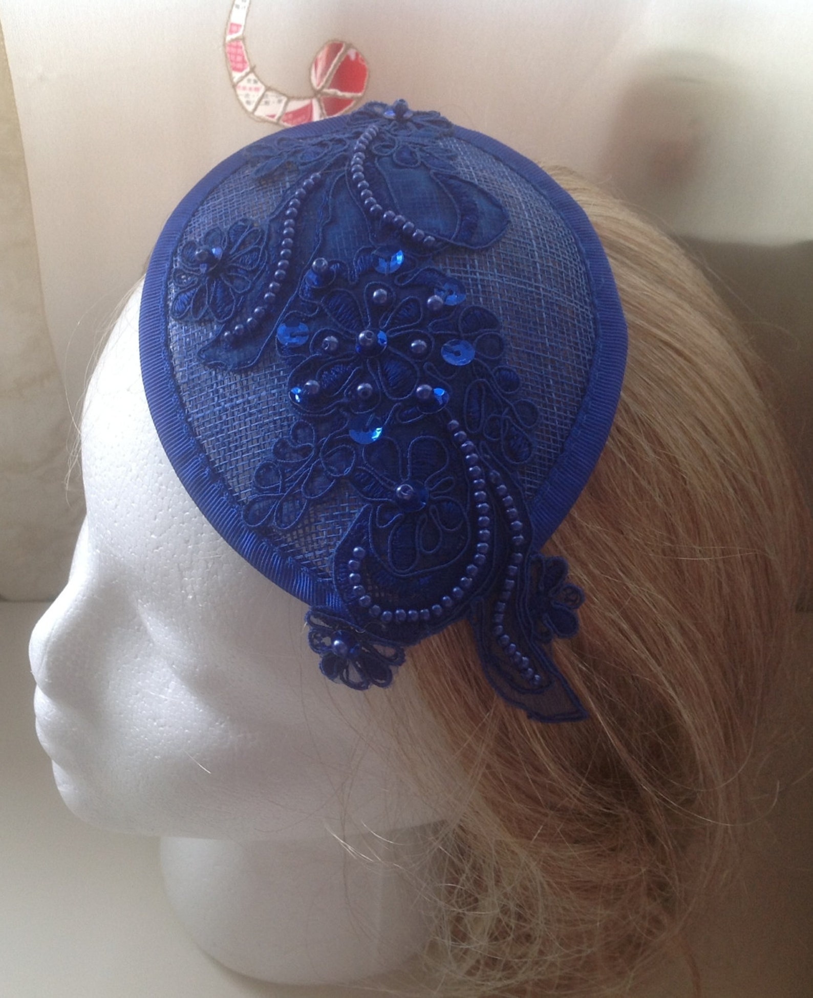 Bead Embroidered Lace Fascinator Hat Clips or Headband - Wedding ...