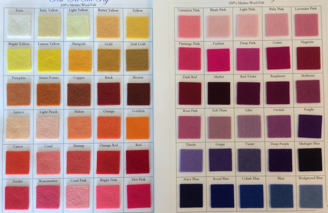 100% Wool Color Swatch for Fascinator Hats in Hattraction - Etsy