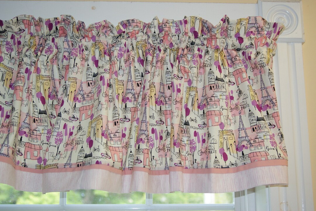 Black Pink Purple Yellow White Valance Waverly Paris Scenic 17 X 44 ...