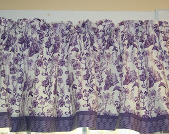 Richloom Jacobean Blue Tan Beige Floral Toile Valance 17 X 44 Seaside ...