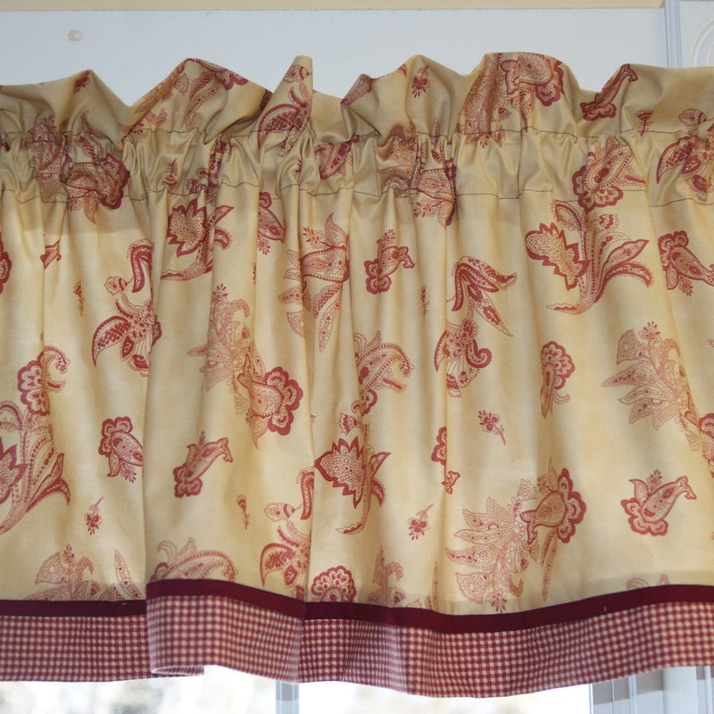 Red Toile Valance - Etsy