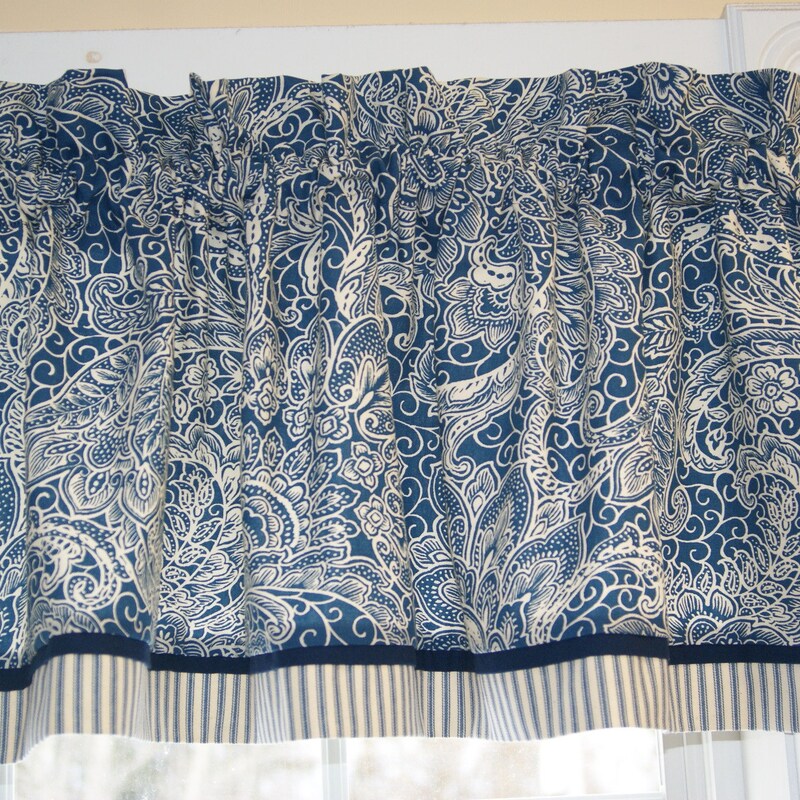Blue Linen Valance - Etsy