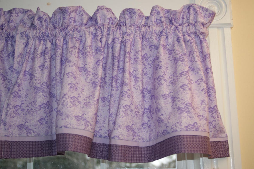 Purple Lavender Floral Valance Fabric Editions 17 X 44 Curtain Window ...