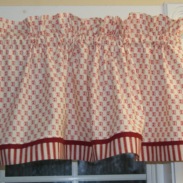 Red Toile Valance - Etsy