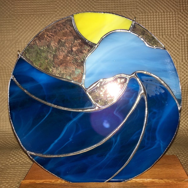 Stained Glass Panel Ocean - Etsy
