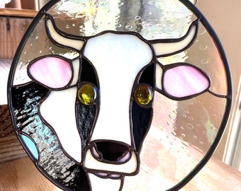 Stained Glass Cow | Etsy