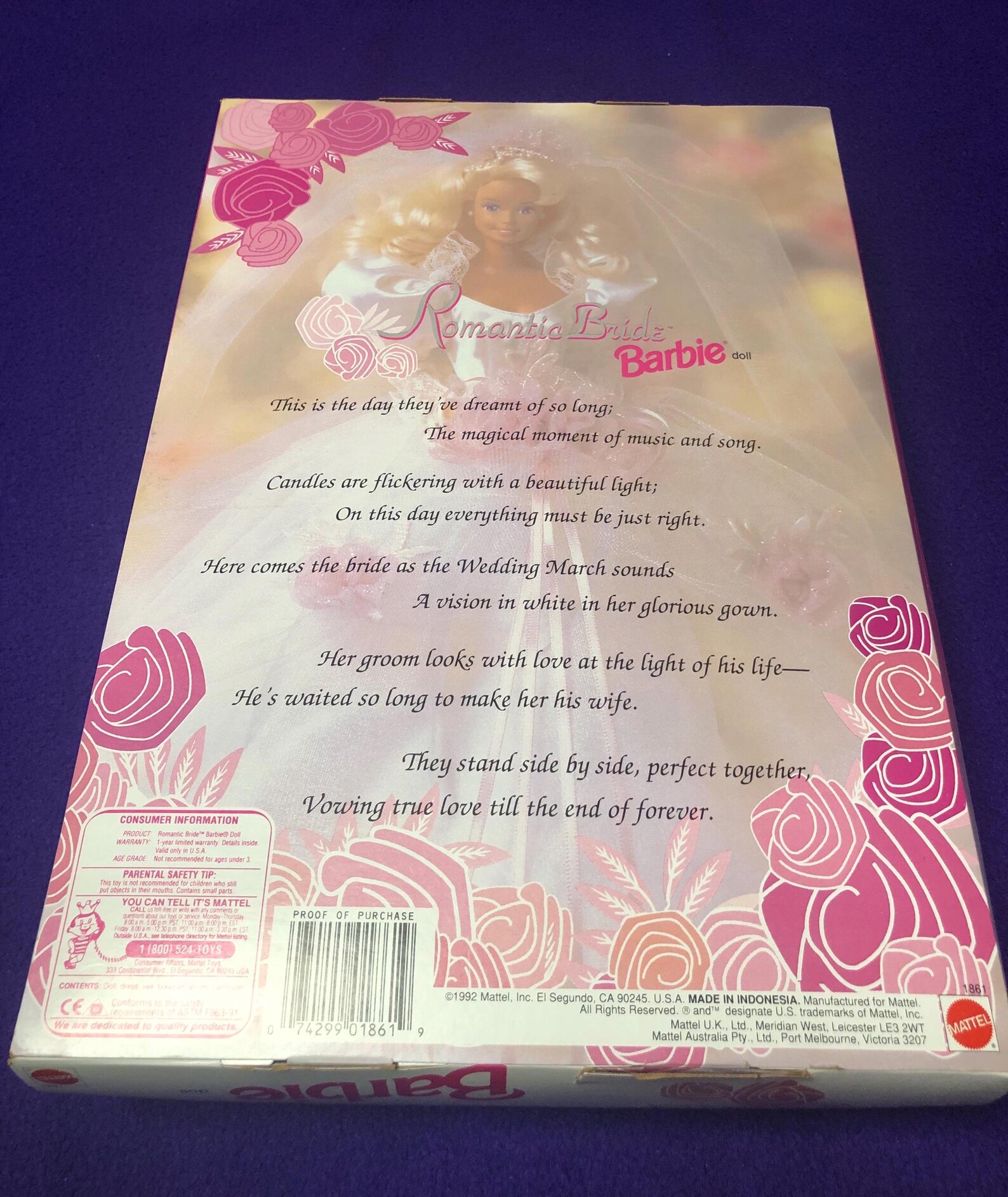 1992 Romantic Bride Barbie Barbie Doll by Mattel NIB, NRFB - Etsy