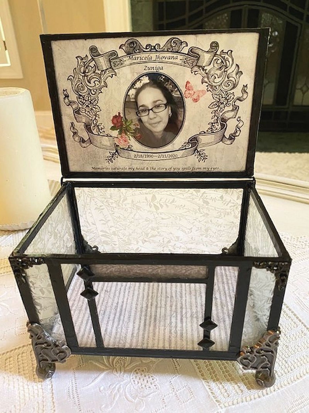 Stained Glass, Loss of Loved One, Memory, Keepsake, Jewelry, Memorial ...