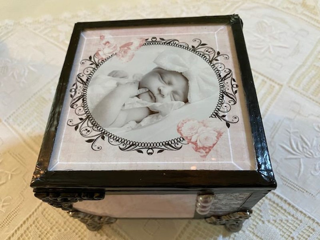 New Baby, Stained Glass, Birth of Baby, Memory Box, Keepsake Box, Baby ...