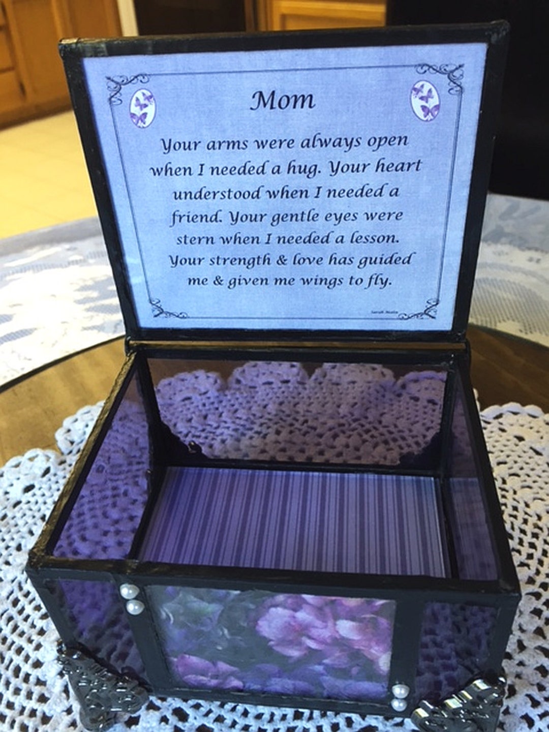 Mothers Day stained glass gift memory box. Mother of Bride mother of ...