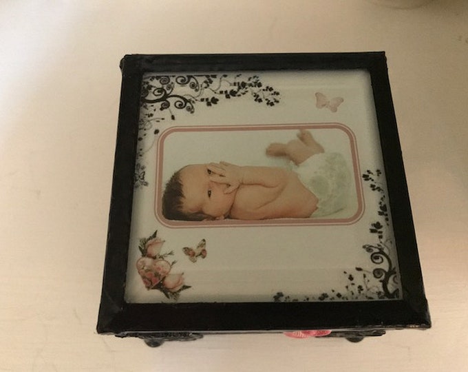 Baby Girl Stained Glass Customized Memory Keepsake Shabby Chic - Etsy
