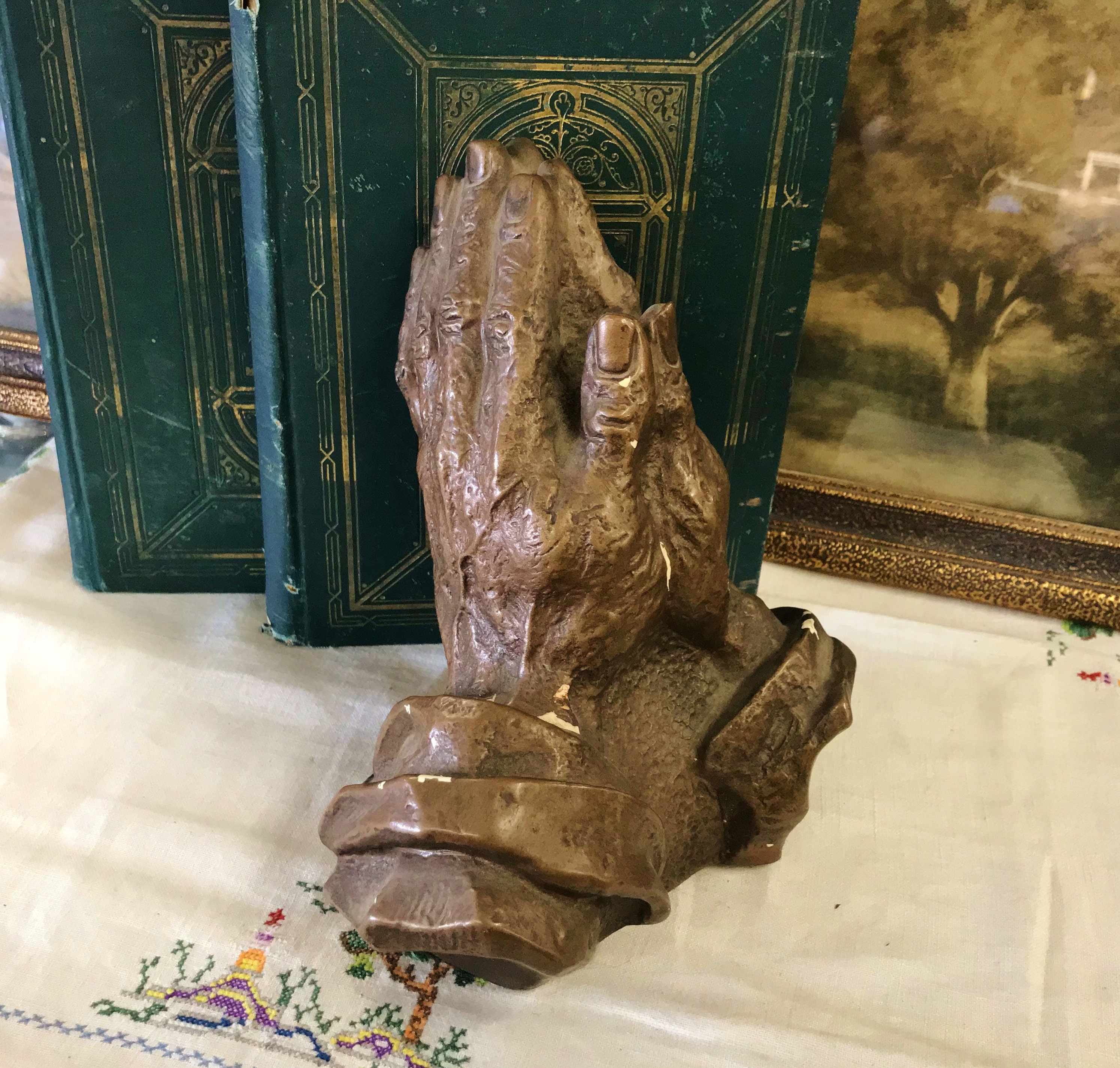 Praying Hands LENZINI ART WORKS, Plastic Bronze Look Statue, Prayer ...