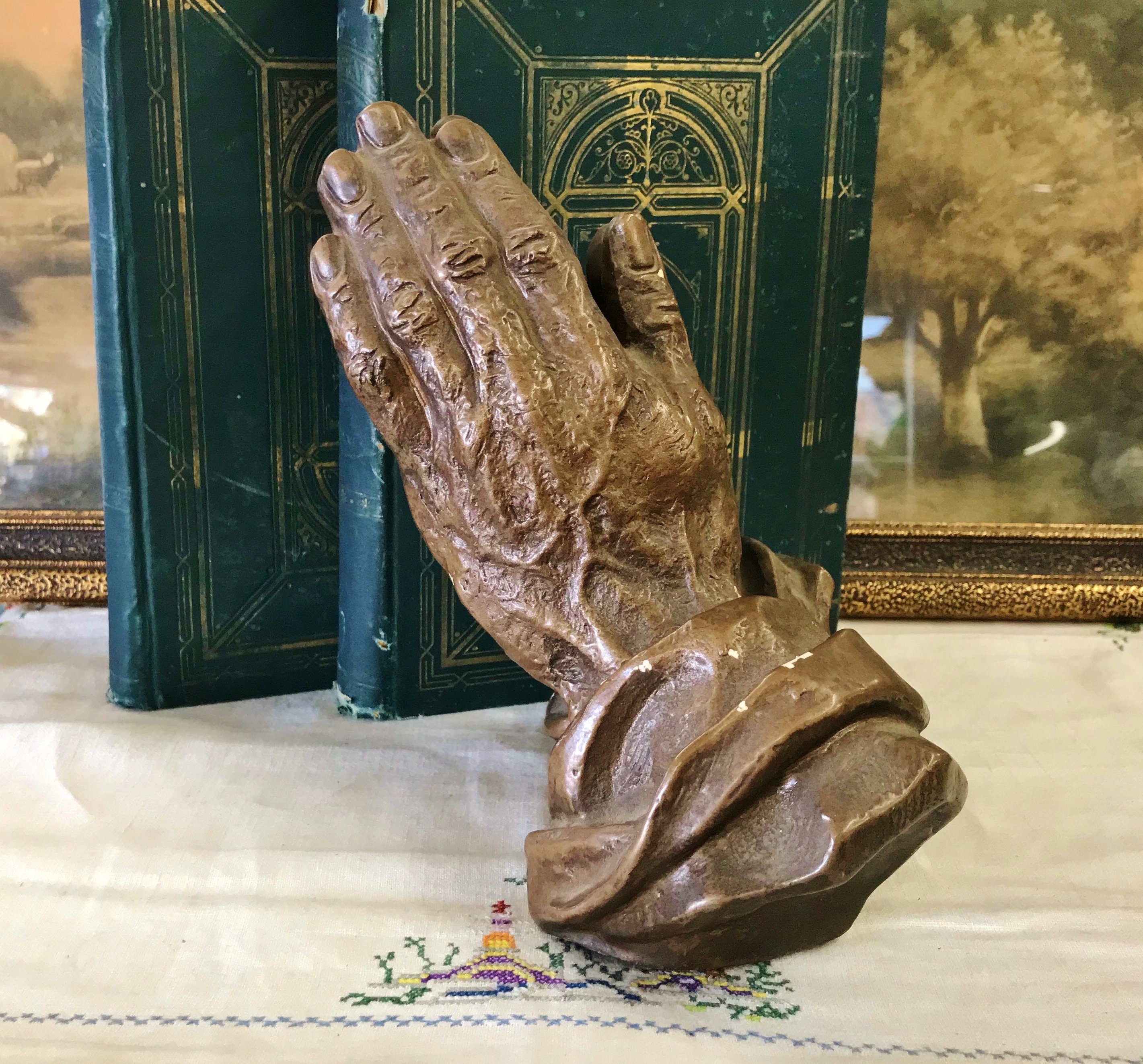 Praying Hands LENZINI ART WORKS, Plastic Bronze Look Statue, Prayer ...