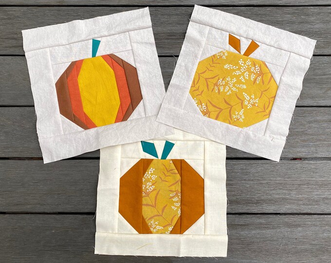 Pumpkin Patch Foundation Paper Piecing Quilt Block PDF FPP Pattern - Etsy