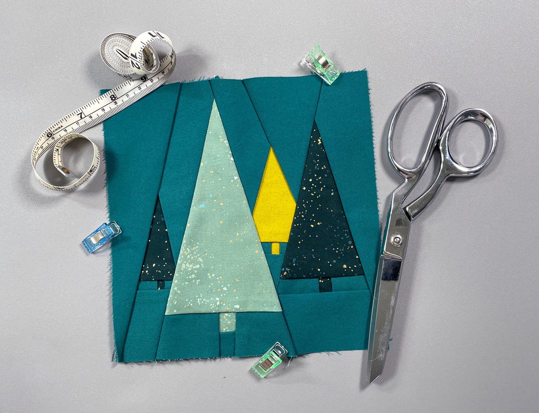 Tree Forest Foundation Paper Piecing Quilt Block | PDF FPP Pattern - Etsy