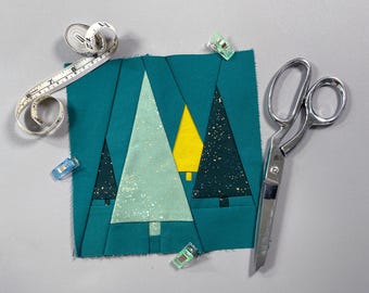 Tree Forest Foundation Paper Piecing Quilt Block | PDF FPP Pattern - Etsy