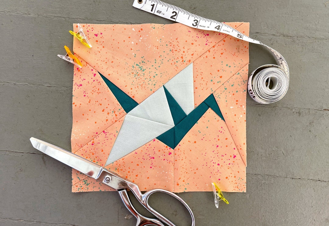 Origami Folded Crane Foundation Paper Piecing Quilt Block | PDF FPP ...