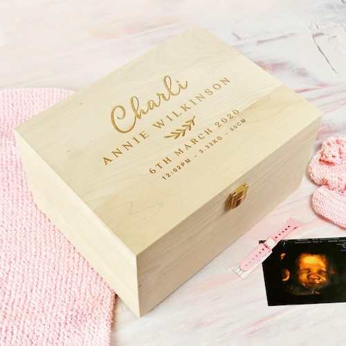 Personalised Engraved Wooden Baby Box Baby Memory Box - Etsy