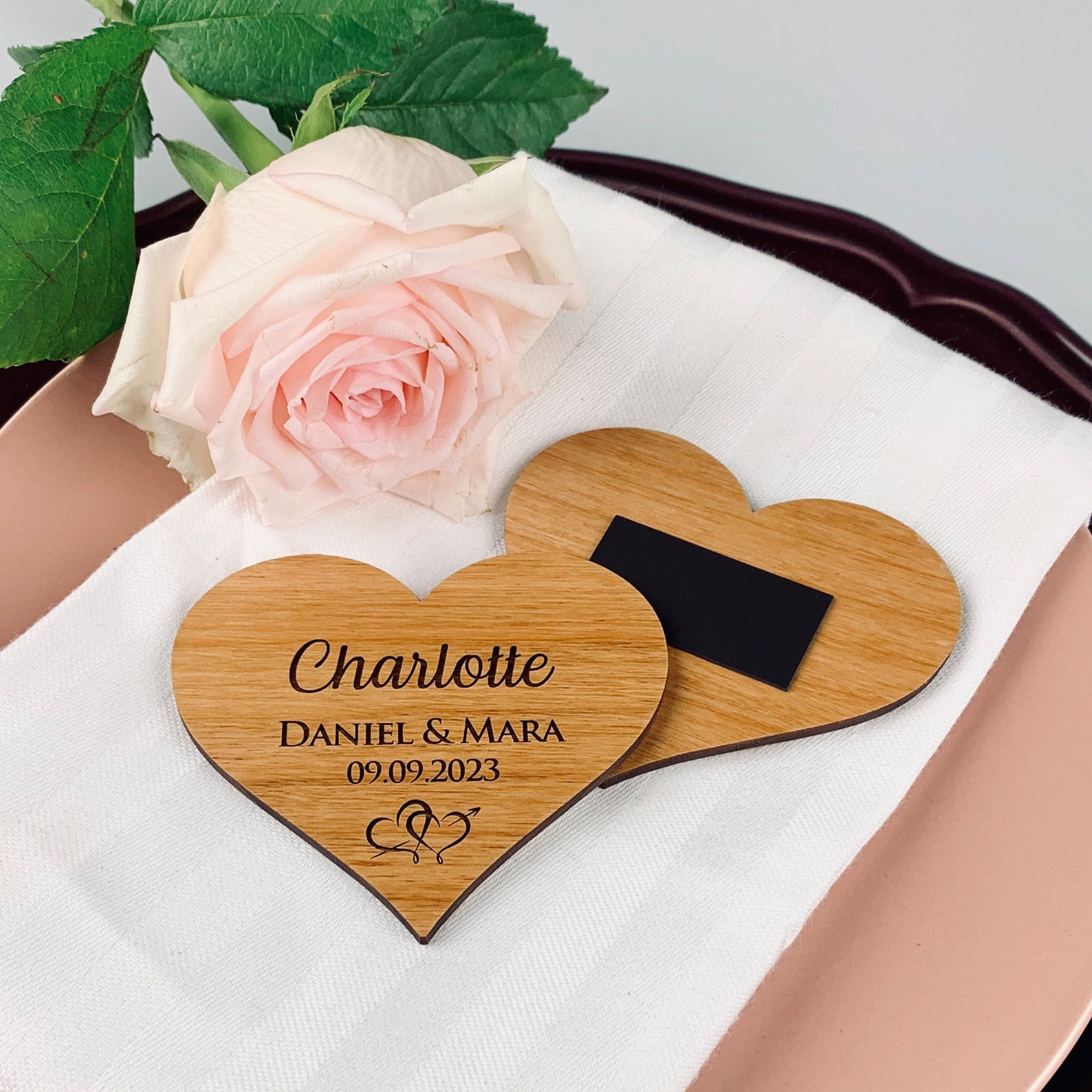 30-150 Wedding Wooden Heart Shaped Place Cards | Etsy