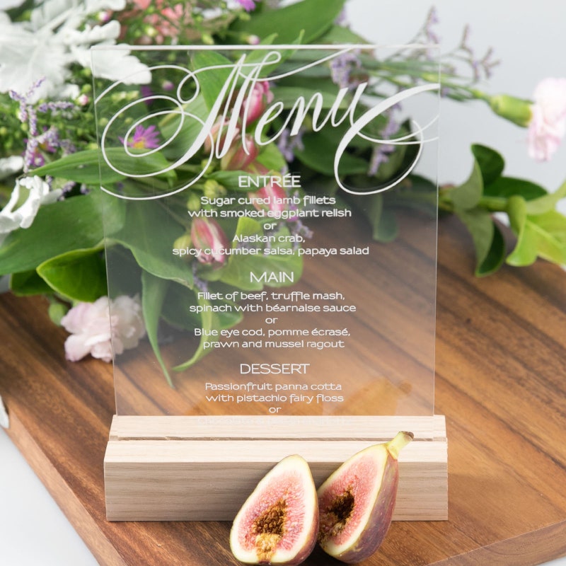 Clear Menu Cards - Etsy