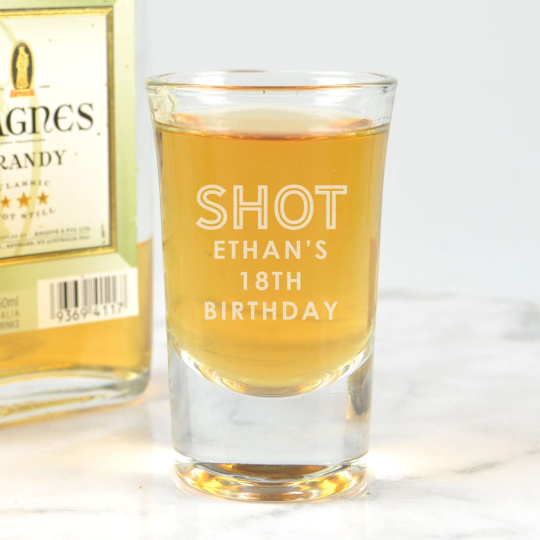 Birthday Personalised Milestone Shot Glass – Custom Engraved With Name ...