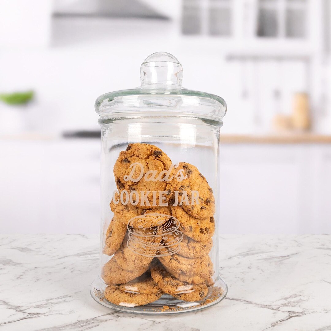 Personalised Glass Cookie Jar – Engraved 1200ml Large Candy, Biscuit or ...