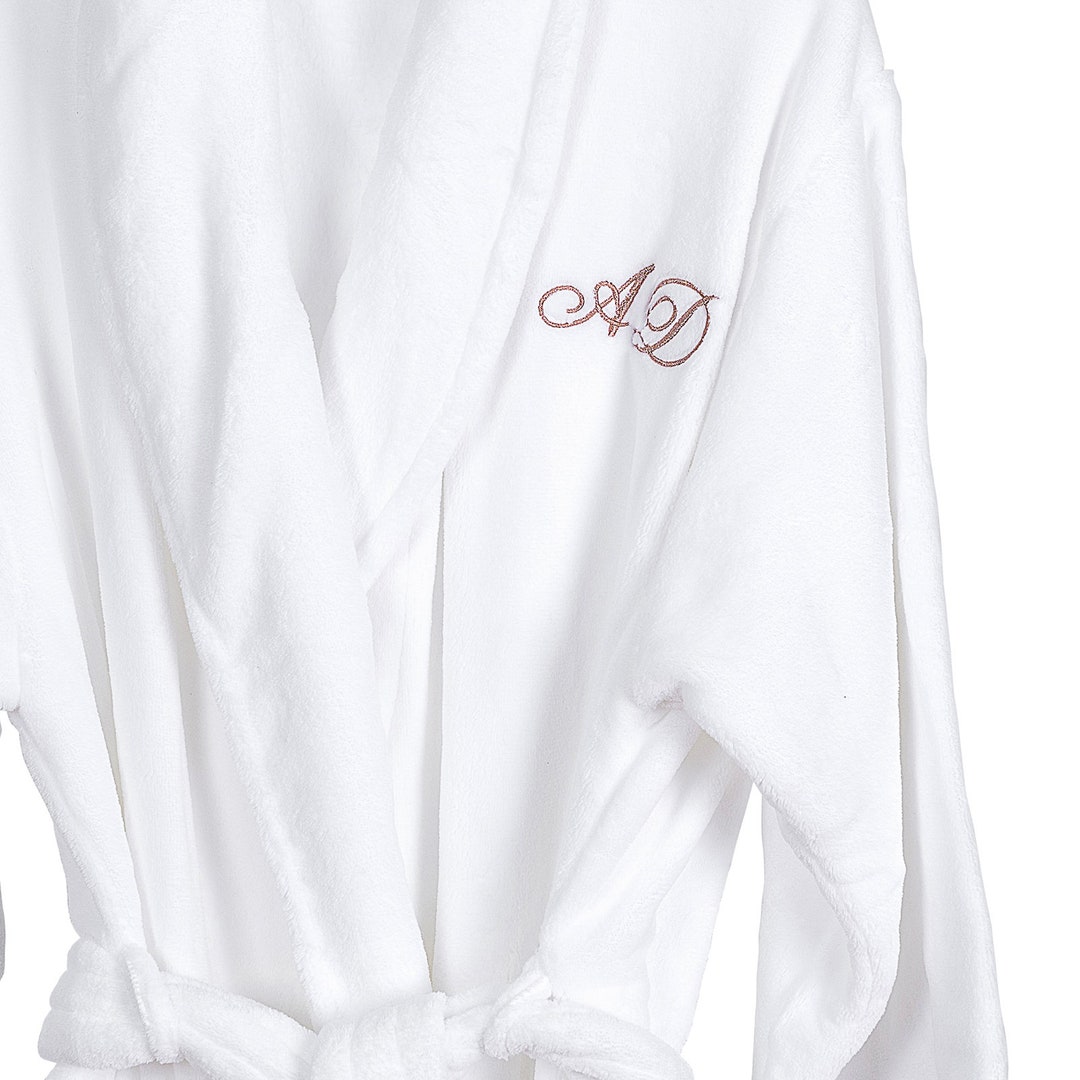 Initials White Robe - Personalised Embroidered Initials Monogrammed ...