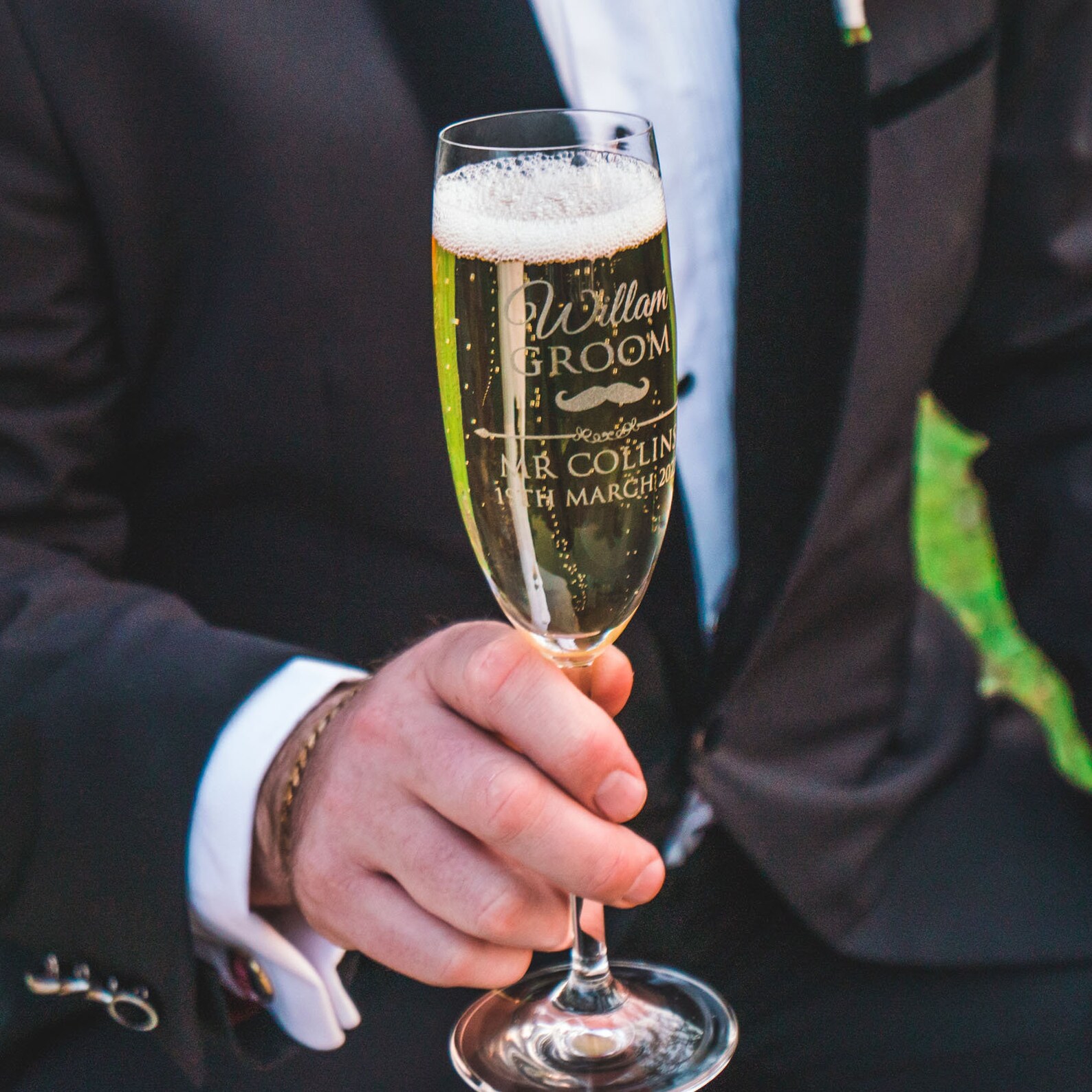 Free Custom Artwork Engraved Wooden Wedding Champagne Butler | Etsy