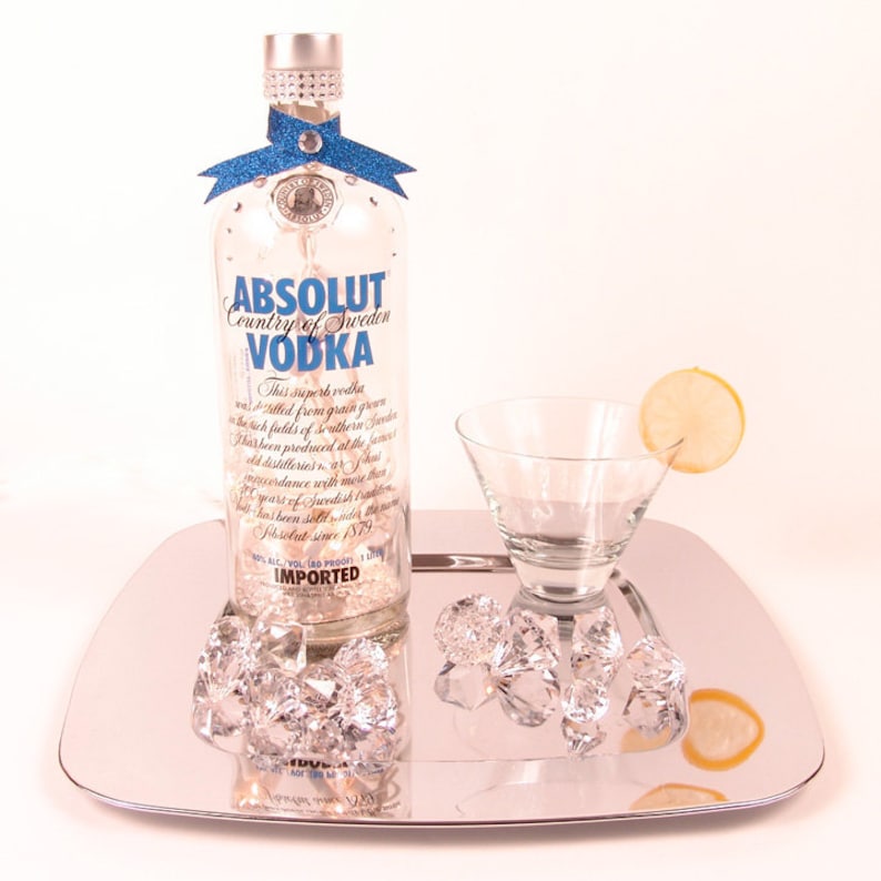 Absolut Vodka Light up Liquor Bottle - Lighted Decorated Bottle / Lamp ...