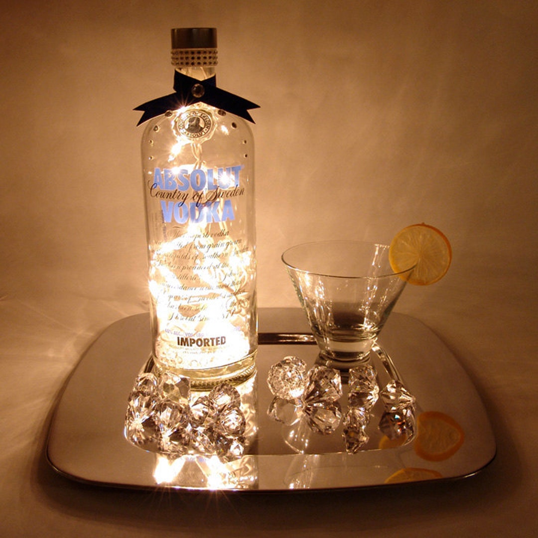 Absolut Vodka Light up Liquor Bottle - Lighted Decorated Bottle / Lamp ...