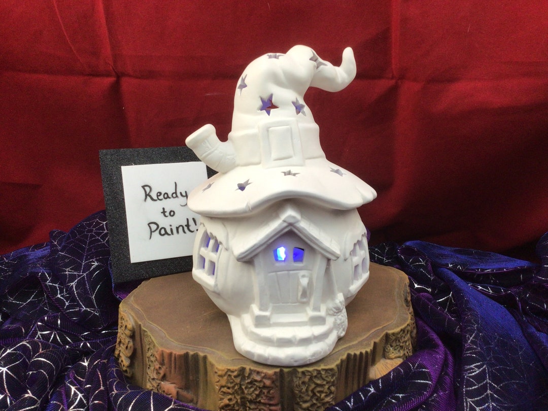 Light-up Witches Lair Lantern House Ceramic Bisque - Ready to Paint ...