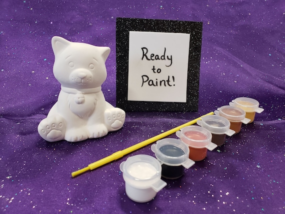 Kitty Paint Kit Ceramic Bisque Ready to Paint Pottery DIY | Etsy