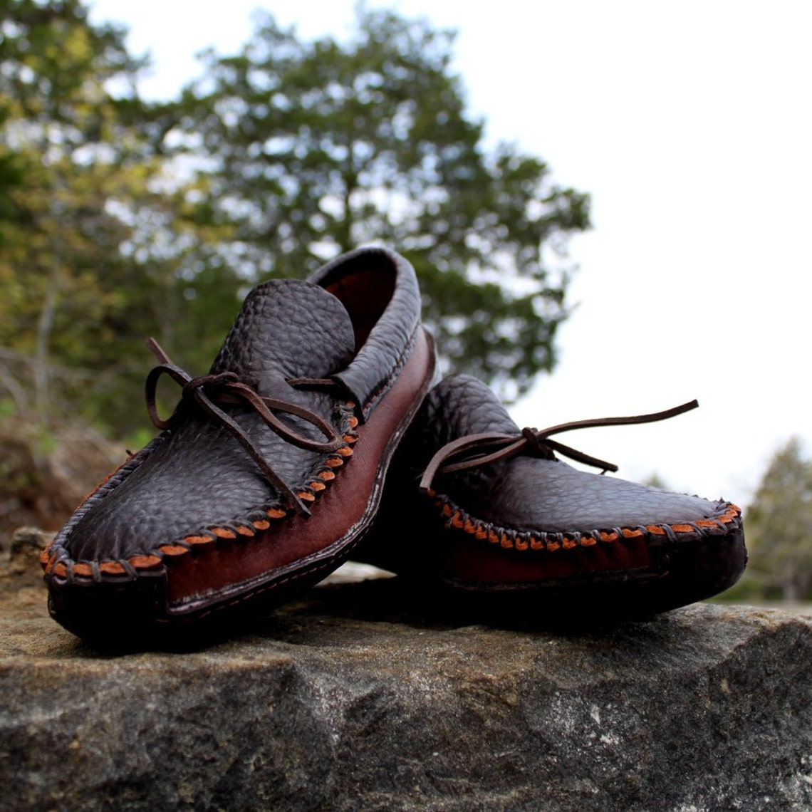 Mens Two Tone Chocolate With Bull Hide Canoe Sole - Etsy