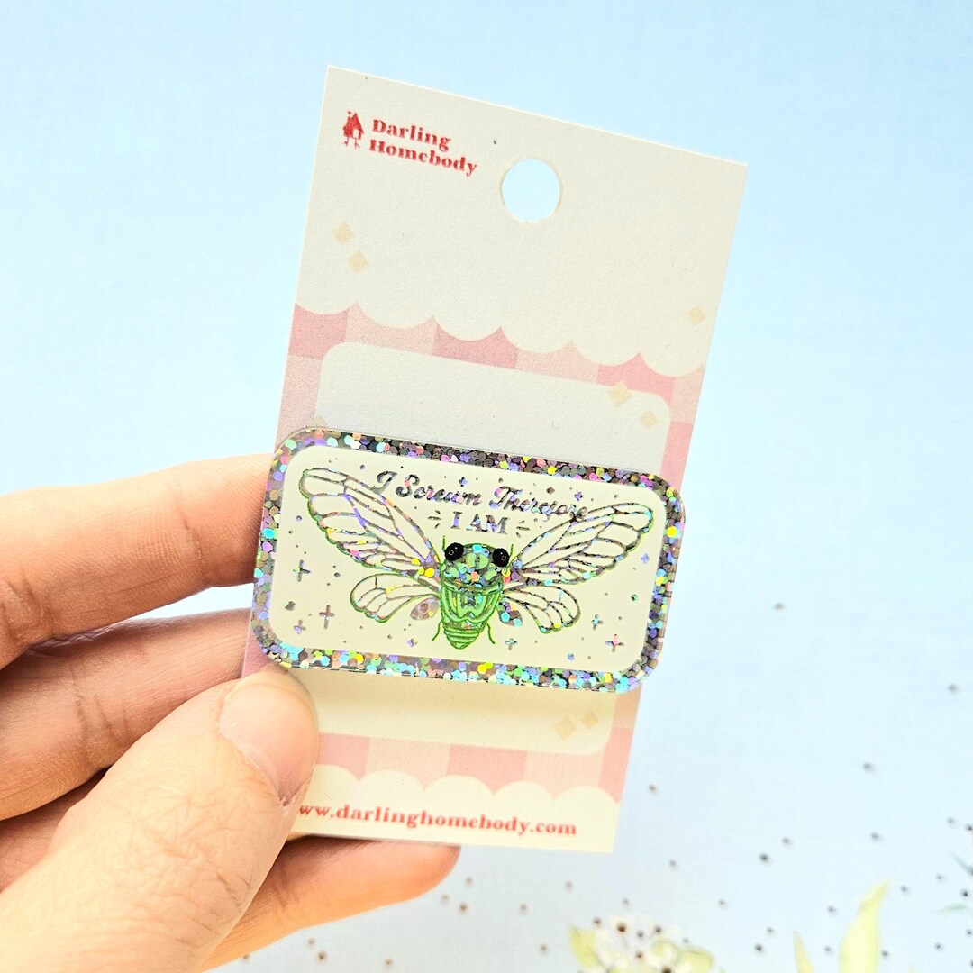 Cicada Pin. Sparkle Acrylic Pin. - Etsy