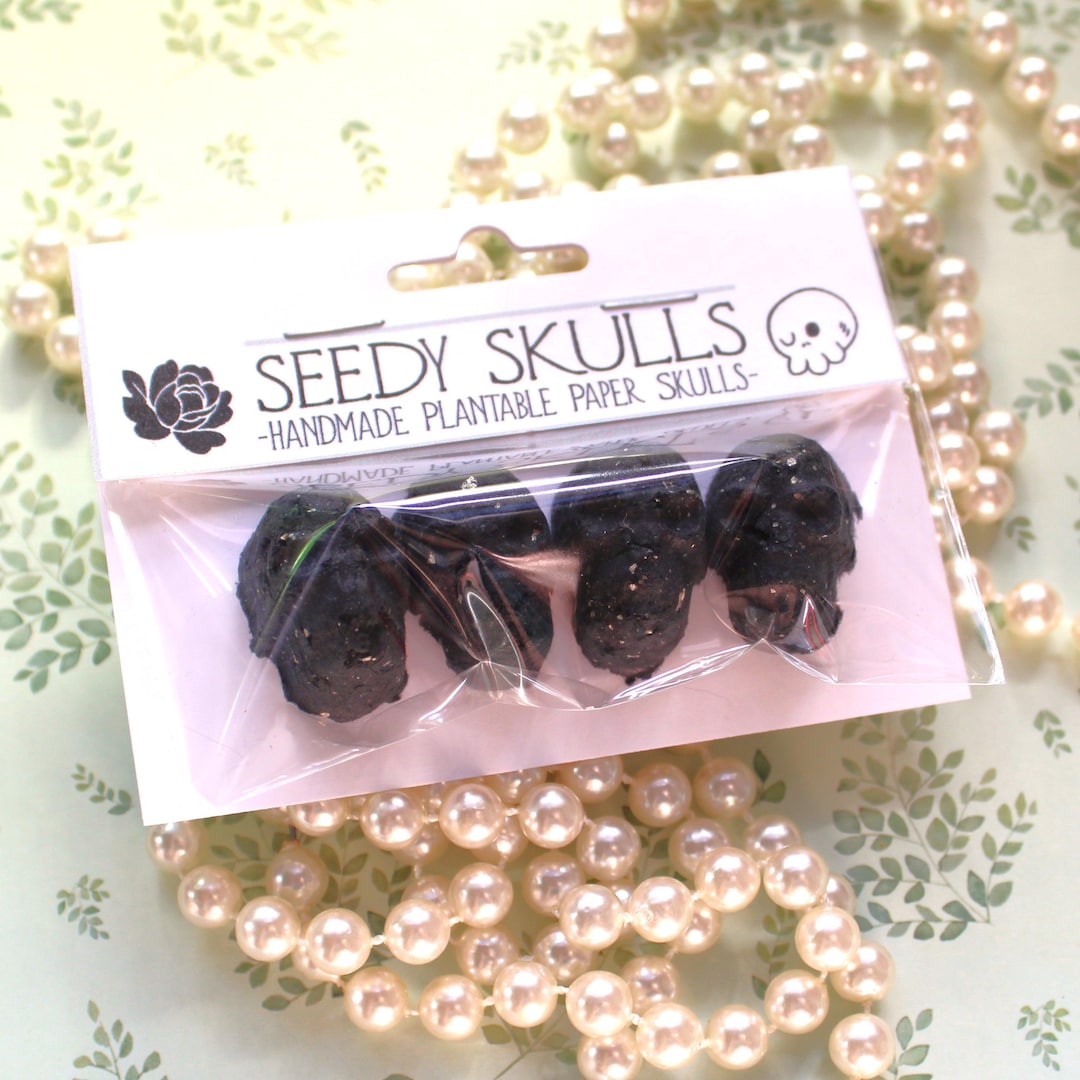 4 Pack Black Plantable Paper Skulls / Seed Bombs / Seedy Skulls Pack ...