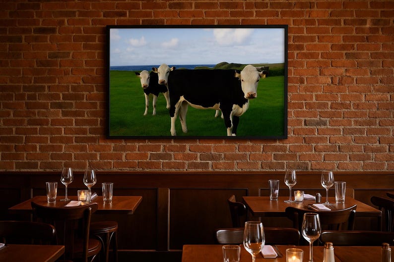 Cow Wall Photography | Modern Farmhouse Kitchen Decor | Black and White ...