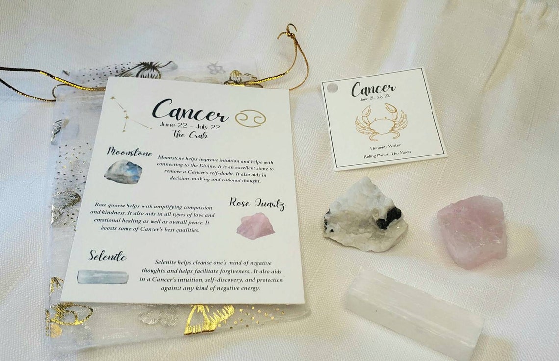 Cancer Zodiac Crystal Kit Crystal Set Cancer Crystal Set Etsy
