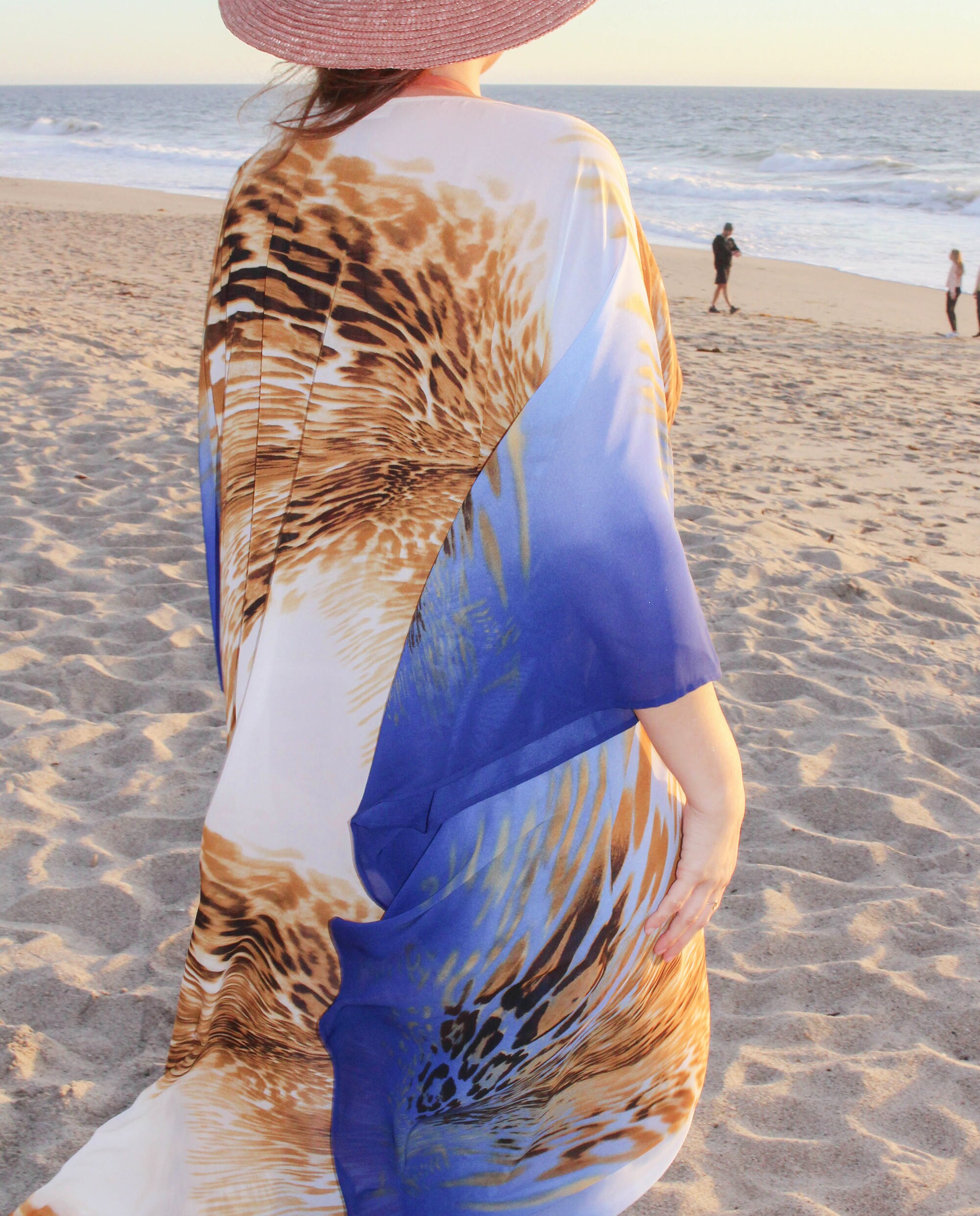Leopard Caftan Beach Cover-ups || Resort Style Swimsuit Caftans || Long ...