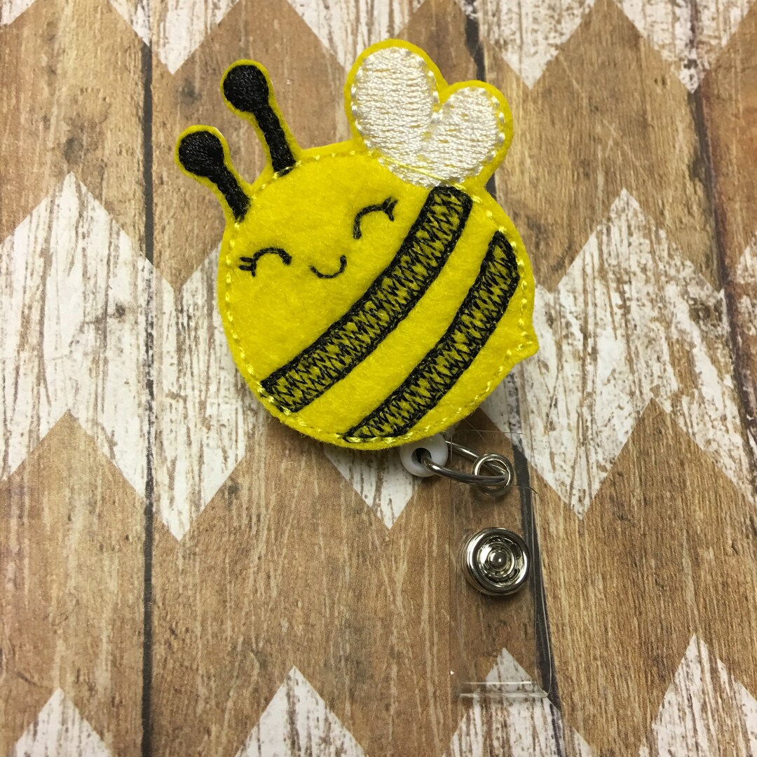 Bee Badge Reel, Badge Clip, Retractable Name Badge, ID Holder, Teacher ...