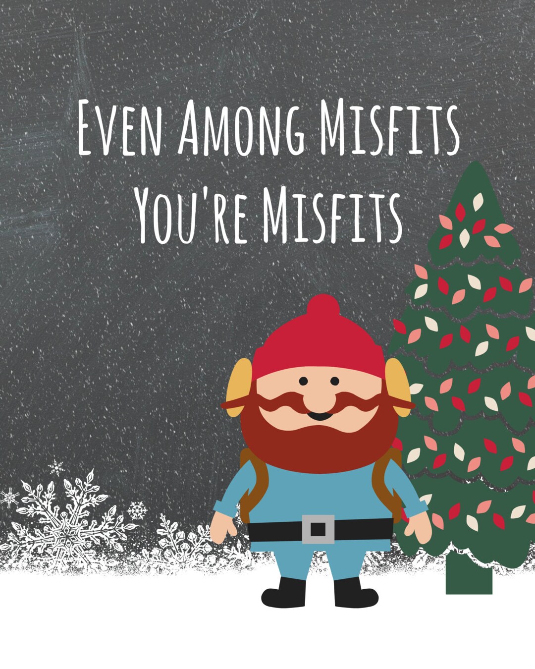 You're A Misfit Chalkboard Printbale 8x10, Digital Art, Word Art, Gift ...