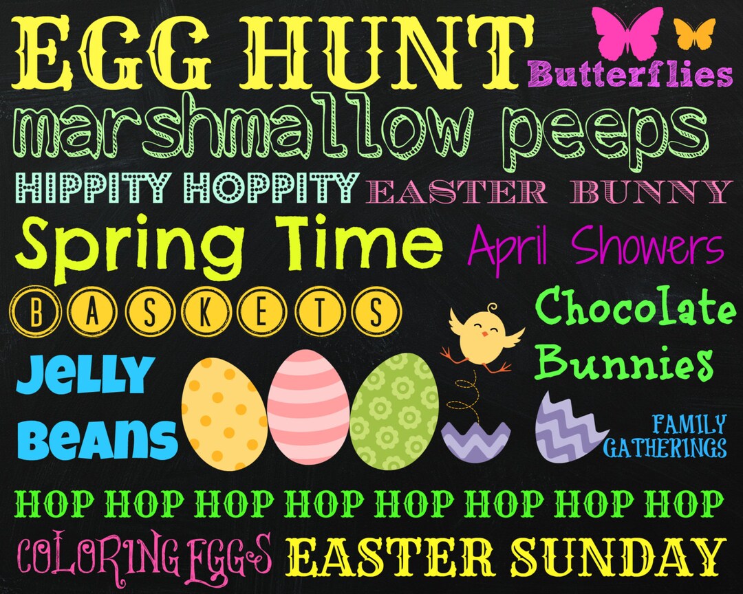 Easter Chalkboard Subway Art - Etsy