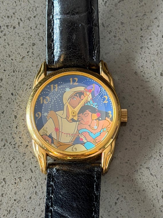 1992 Vintage Disney Aladdin & Jasmine Fireworks Watch… - Gem