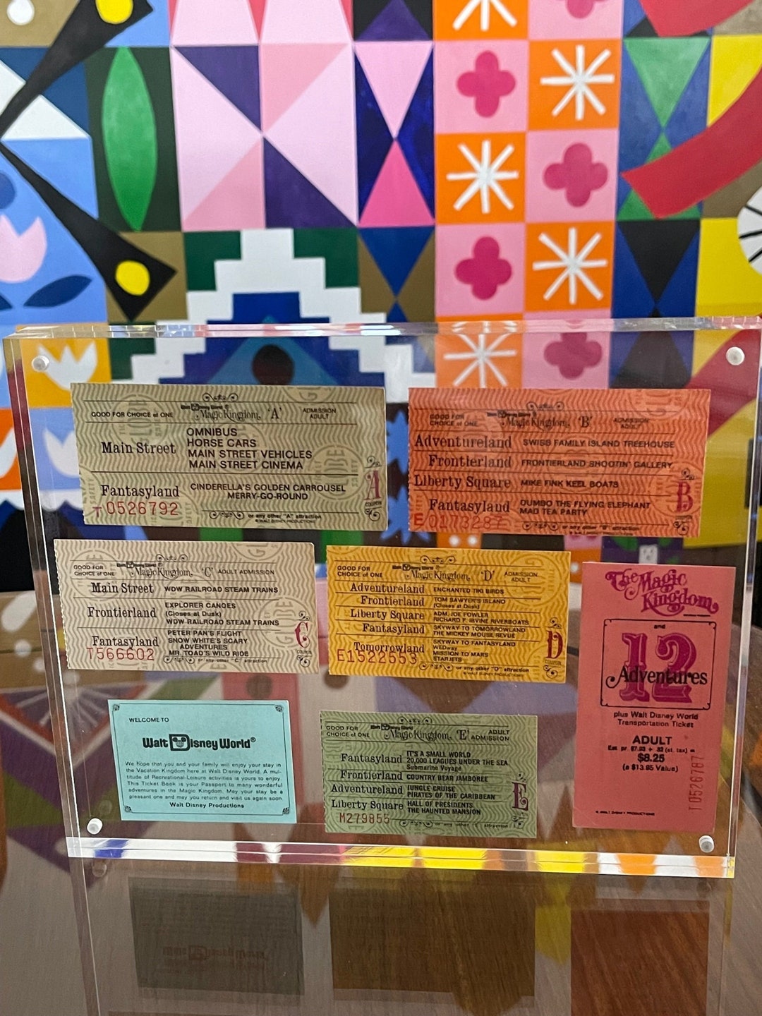 Full Set of A-E Vintage Walt Disney World Tickets From September of ...