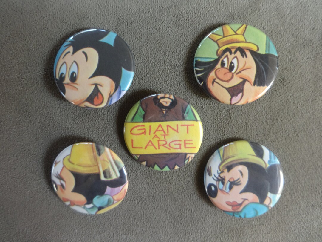 Vintage 1970's Mickey Mouse Brave Little Taylor Button (pin) 5 Piece ...