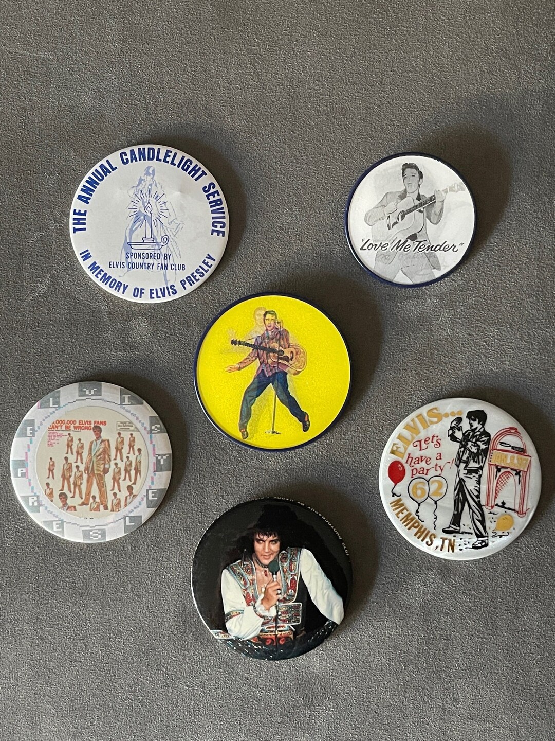 RARE Vintage 6 Piece Set of Elvis Buttons (set 2) - Etsy