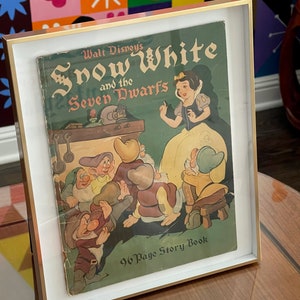 Framed Vintage Walt Disney's Snow White Story Book Cover From 1938 - Etsy