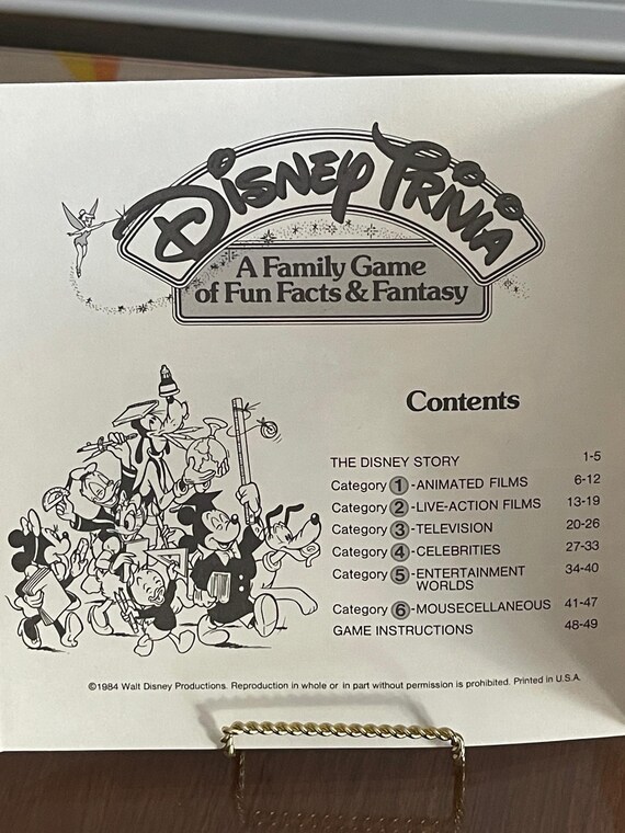 RARE 1984 Vintage Disney Channel Disney Trivia Bookle… - Gem
