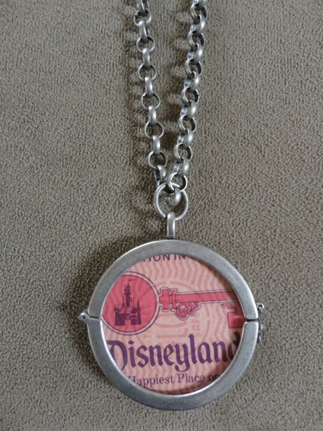 Rare Vintage Disneyland PINK Magic Key Coupon Pendant With Chain ...