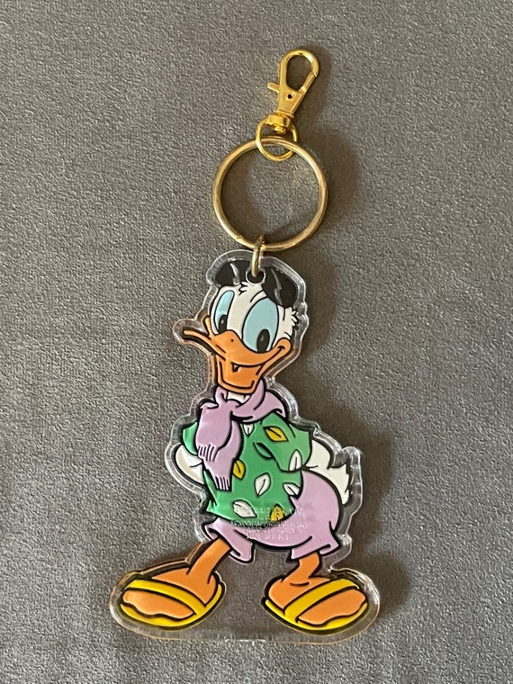 Large Vintage Acrylic Preppy Donald Duck Keychain Bag… - Gem